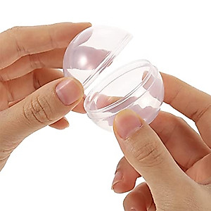 Uonlytech Vending Machine Empty Round Clear Capsules 50pcs 60mm Capsule for Gumball Machines Small Containers for Kids Party Favor Prize