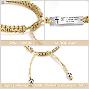 Confirmation Christian Gifts for Women - Jesus Bracelets Gifts Birthday Graduation Christian Easter Gifts for Daughter Son Teens Inspirational Rope Religious Jewelry with Bible Verse