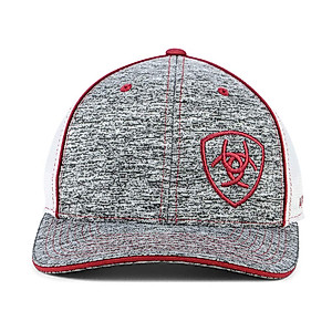 ARIAT Embroidered Shield Flexfit Cap Heather/Burgundy One Size