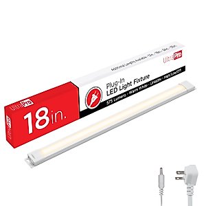 UltraPro 18 inch Plug-in Linkable Under Cabinet Lights, High/Low/Off, Warm White Light (2700K), LED Under Cabinet Lighting, Under Counter Lights for Kitchen, 44106