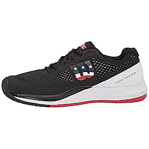 Wilson Men's Rush PRO 3.0 PB Pickleball Shoe, Black/White/Infrared, 10