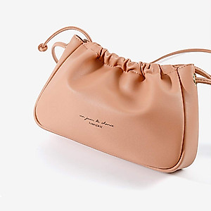 YDKW Fashion Shoulder Bag for Women Cloud Crossbody Bag Pu Leather Dumpling Handbags Messenger Bag (red)