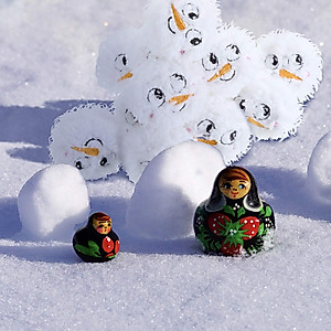 Skylety 20 Pcs Plush Snowball for Indoor Outdoor Stuffed Snowballs Snowman Toys Snowball Fun Set for Snow Games Decorations(Cute Series)