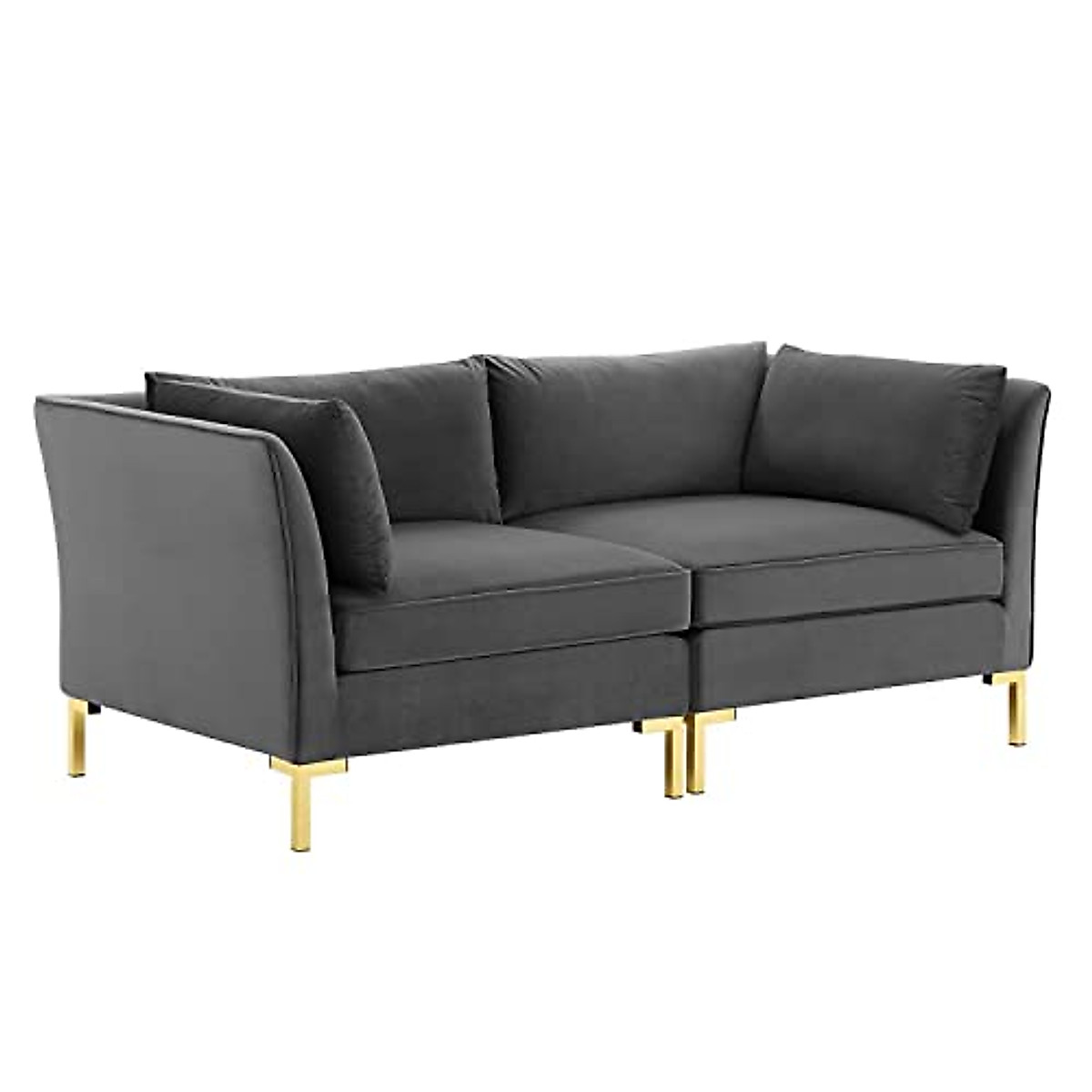 Modway Ardent Performance Velvet Loveseat, Gray