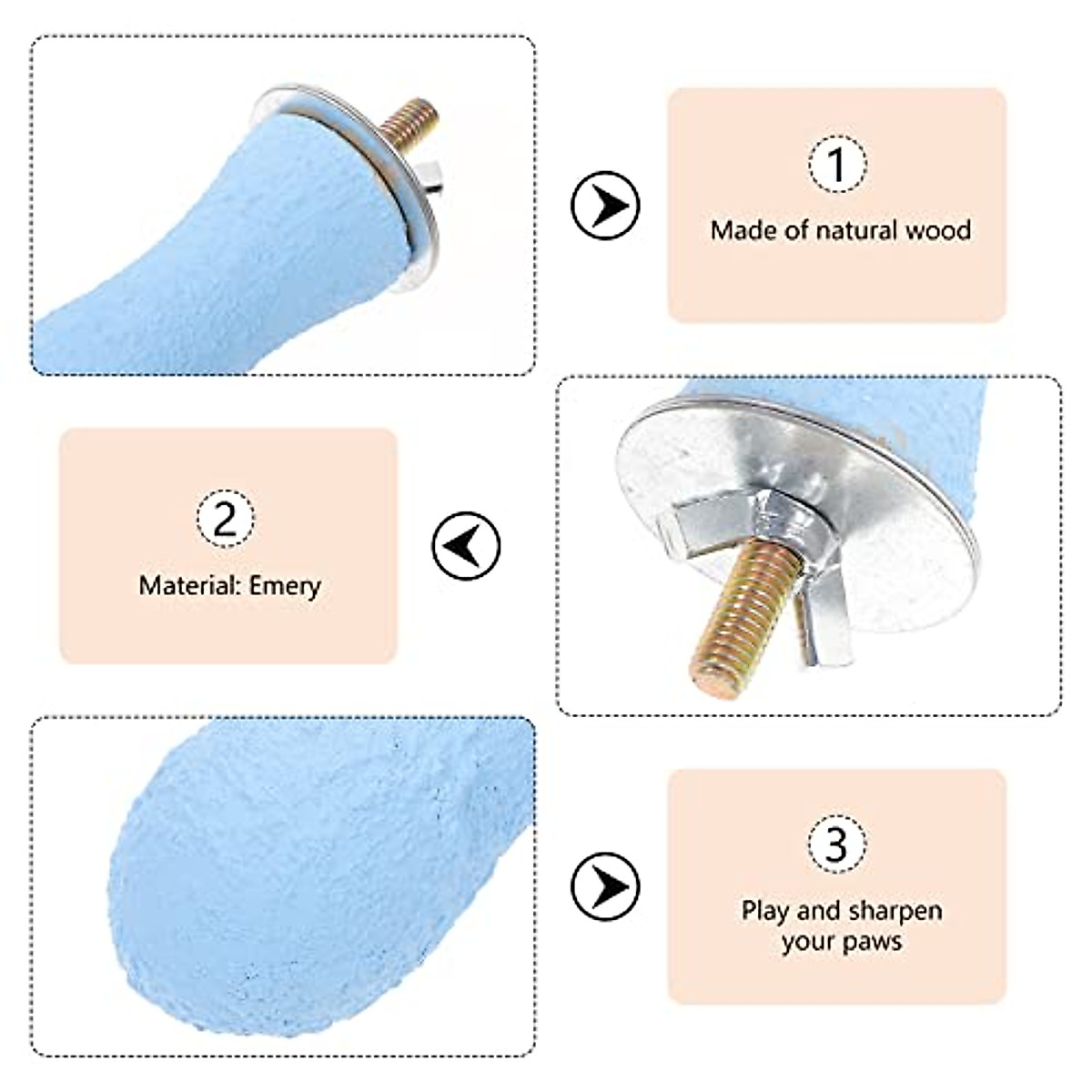 TEHAUX Parrot Toys Bird Perch, Parrot Perch Stand Toy 20cm Bird Cage Perch (Random Color) Bird Cage Accessories