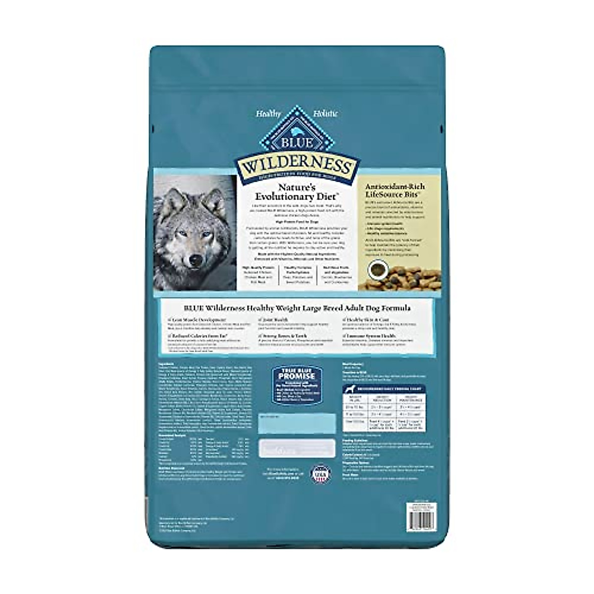 Blue Buffalo Wilderness High Protein, Natural Adult Large Breed Healthy Weight Dry Dog Food, Chicken 24-lb