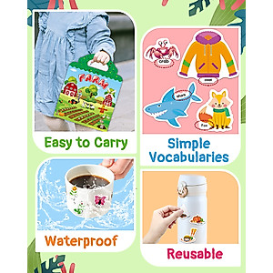 Benresive Reusable Sticker Book for Toddlers 2-4 Years, 3 Sets Travel Stickers for Kids, Waterproof Sticker Books for Toddlers 1-3, 115 Pcs Crafts Activities for Todddlers 1-3 2-4 3-5