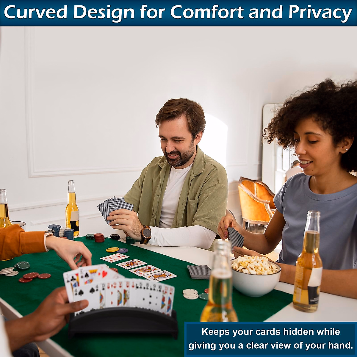 Home-X Playing Card Holder – 2 Pcs Portable Hands-Free Design Card Holders for Playing Cards - Playing Card Holders for Adults and Kids for Poker Parties, Family Game Nights (Cards not Included)