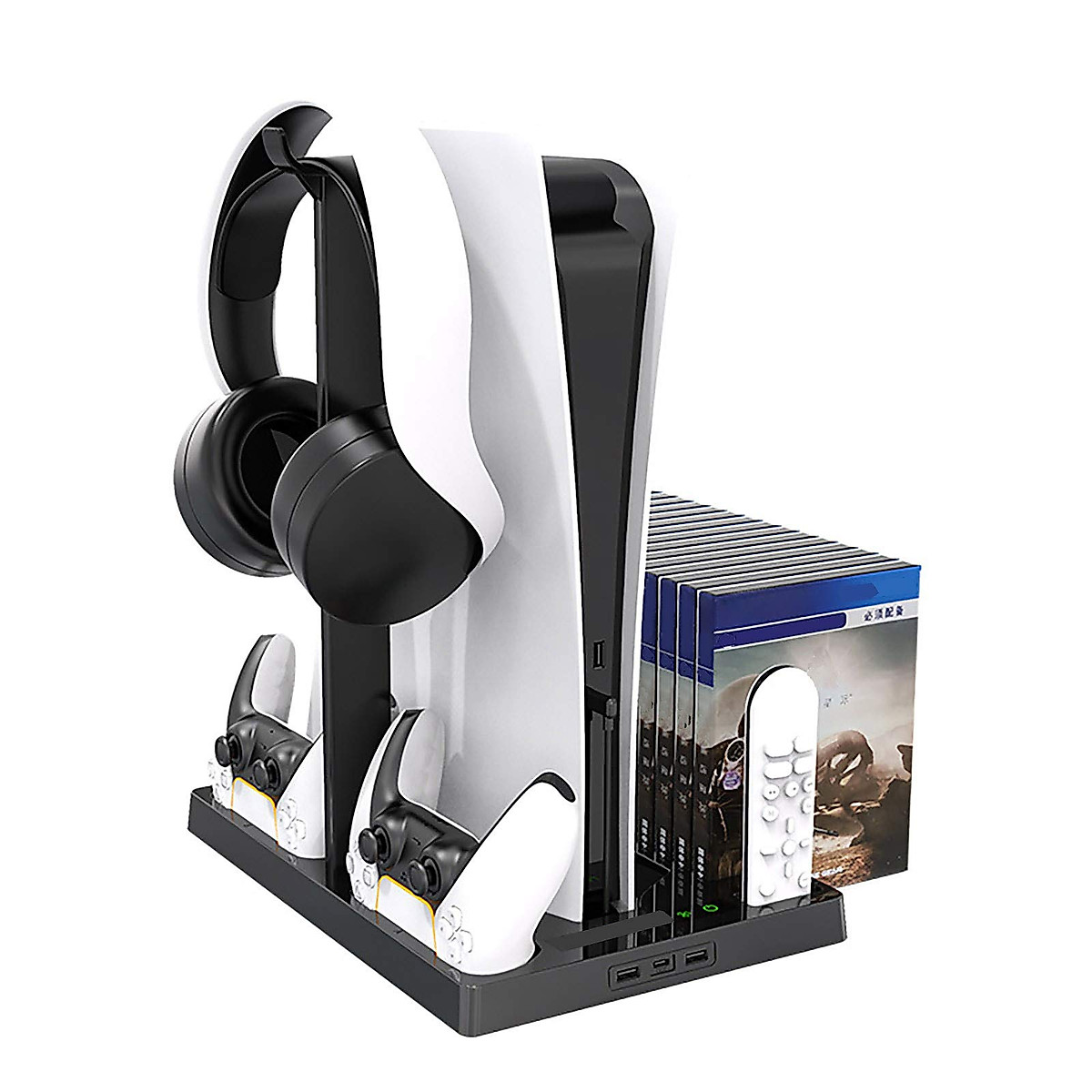 Vertical Stand for Playstation 5 for PS5 DE/UHD Vertical Stand with Cooling Fan Charging Dock Station Game Rack Fashion Gifts