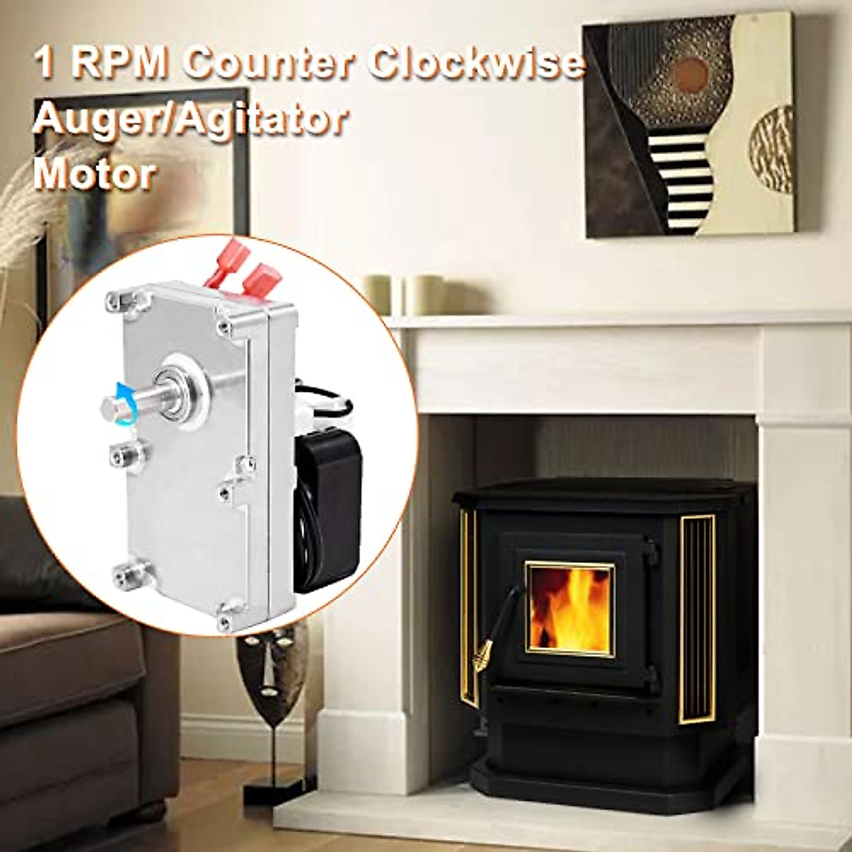 Criditpid PU-047040 Auger Motor & PU-076002B Combustion Exhaust Blower Fan for Englander 25-PDVC, 55-SHP10, 25-PDV Pellet Stoves. Exhaust Blower with Housing.