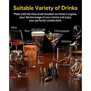 Gifts for Men Dad, Whiskey Stones Valentines Day Father Day Unique Anniversary Birthday Ideas Gift, Boyfriend Husband Grandpa Stainless Steel Ice Cubes, Christmas Stocking Stuffers, Cool Funny Gadgets