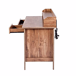 OneSpace Eleanor Executive Desk Classic Oak, 53”x58”x7”.