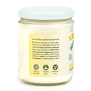 Pet's Favorite - Tested & Proven - Odor Eliminating Candle, Pet-Friendly Scented Candle, in 7 Great Fragrances – 70-Hour Burn Time, Cotton Wick (Lemon, Pack of 1)