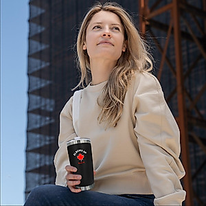 liabiliies Travel Coffee Tumbler 20 oz Elbow's Up - Never 51 Canada Flag Stand Strong Tumbler with Lid and Straw Insulated Tumblers Stainless Steel Tumbler