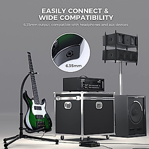 Asmuse Headless Electric Bass Guitar, Full Size Electric Bass Guitar Kit, HH Pickup Solid Body Electric Bass Guitar, Guitar Beginner Set with Gig Bag and Accessories (Green)