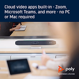 Poly - Studio X50 (Polycom) with TC8 Touch Controller - 4K Video & Audio Bar - Conferencing System for Mid-Size Meeting Rooms - Works with Teams, Zoom & more