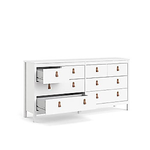 Tvilum 8 Drawer Double Dresser, White