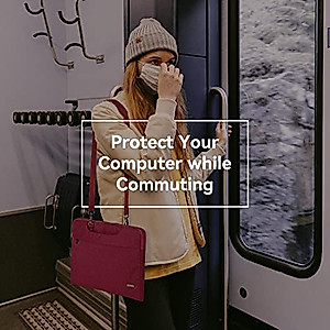 Voova Laptop Bag,17 17.3 Inch Laptop Sleeve Carrying Case Slim Computer Messenger Shoulder Briefcase with Strap Compatible with MacBook Pro/New Razer Blade Pro 17 Dell Asus Acer Hp Notebook,Wine Red