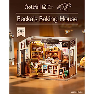 Rolife Miniature House Kit for Beginners-1:20 DIY Miniature Dollhouse Kit with LED Lights-Tiny House Crafts for Adults-Birthday Gifts Hobbies for Women and Men