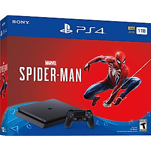 Sony Playstation 4 1TB Marvel's Spider-Man Bonus Bundle w/Red Dead Redemption: Playstation 4 1TB Jet Black Console, Marvel's Spider-Man, Red Dead Redemption 2, DUALSHOCK Wireless Controller (Renewed)