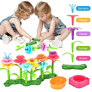 Flower Building Toy Garden Building Blocks Toy Set for Kids, 101 PCS Educational Toy Creative Playset for Age 4,5,6,7 Year Old Gifts