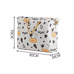 Aopirta Largecapacity Storage Bag with Handle Largecapacity Storage Bag Foldable Storage Bucket for Quilt Blanket