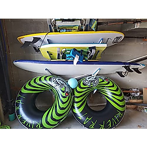 StoreYourBoard Beach Chair and Umbrella Wall Storage Rack, Metal Adjustable 4 Level Beach Gear Hanger, Garage and Home Organizer