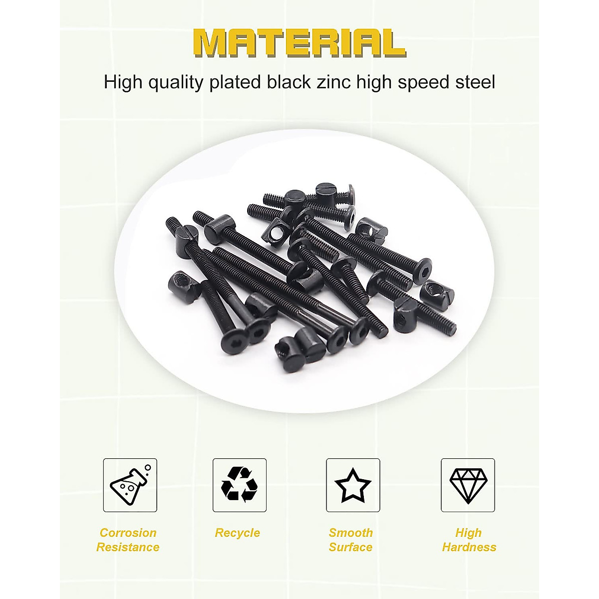 Crib Screws Hardware Replacement Kit - 28 Set Baby Bed Frame Bolts &Barrel Nuts Set,M6x20/40/60/80 mm Hex Drive Socket Cap Screws Barrel Nuts