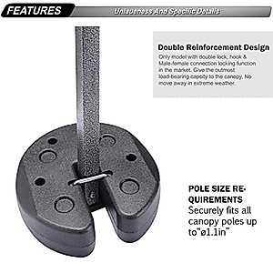 ABCCANOPY Easy Canopy Weights with Lock Design for Wind Resistance, No Sliding, Stably Secure Tents, Canopies, and Umbrellas at Outdoor Events, 4Pack (27LB)