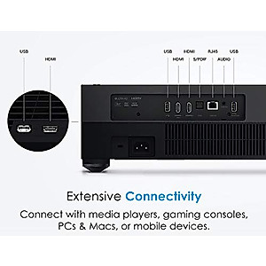 Optoma CinemaX P1 4K UHD Laser TV Home Theater Projector | Bright 3000 Lumens | Ultra Short Throw | Integrated NuForce Soundbar | Stream Netflix and Prime Video | Works with Alexa and Google Assistant