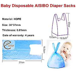 Baby Disposable Diaper Sacks Bags Dispenser Power Scented Nappy Disposal Bags Easy-Tie for Travel (Blue,90-Count)