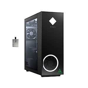 HP 2022 OMEN Gaming Desktop, AMD Ryzen 5 5600G Processor, HyperX 16GB DDR4-3200 XMP RGB SDRAM, 1TB PCIe SSD, AMD Radeon RX 6600XT 8 GB GDDR6, Win11, Black, 32GB USB Card