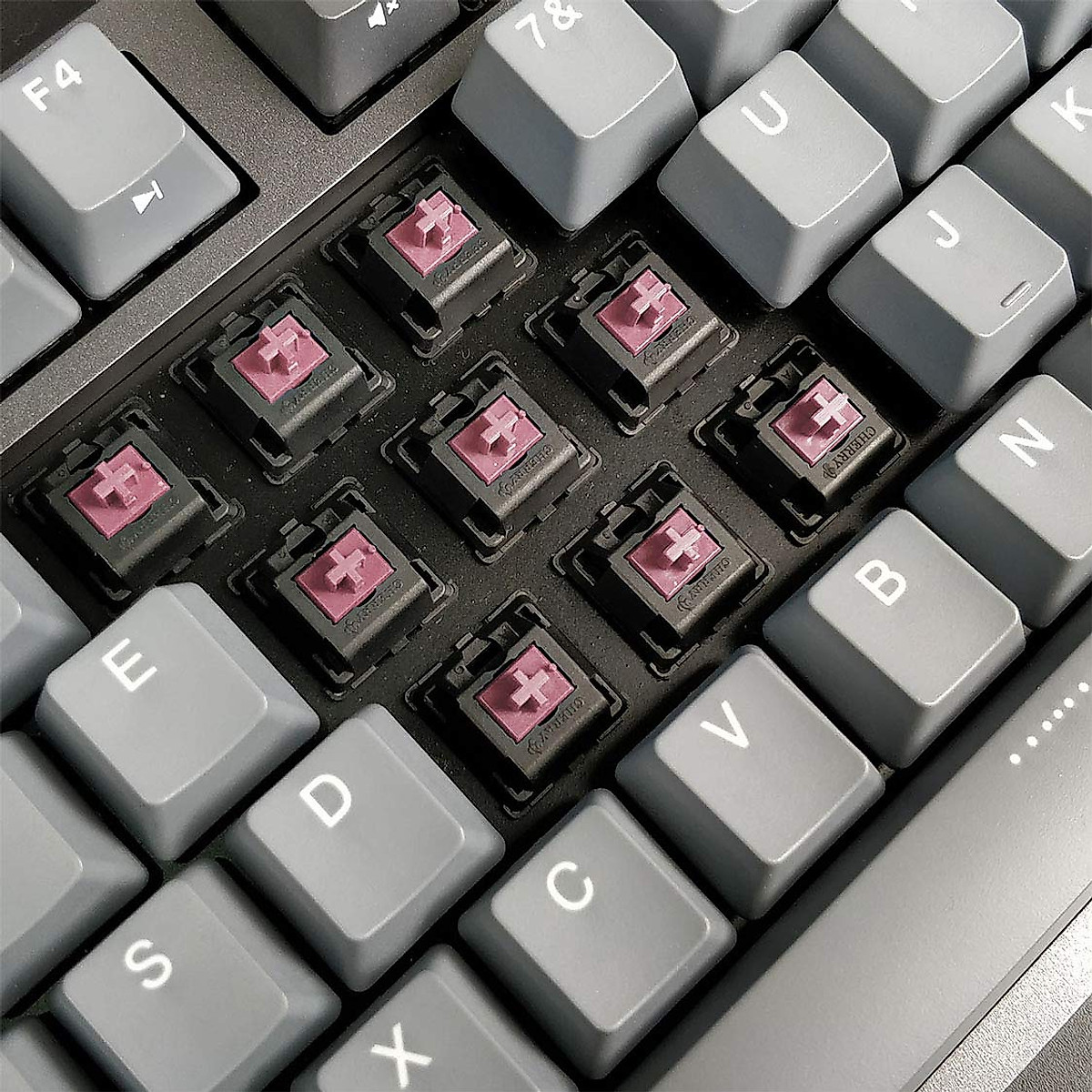 DURGOD Gaming Mechanical Keyboard with Cherry MX Silent Red Switches - 104 Key - Double Shot PBT - NKRO - USB Type C - for Gamer/Typist(Space Gray,ANSI/US)