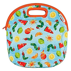 FUN KINS Insulated Lunch Bag for Kids | Durable, Machine Washable | Premium Quality | Interior Pocket & Name Tag | Large Size Lunch Bag (World of Eric Carle, Citrus)