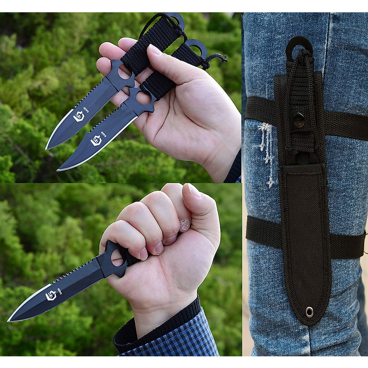 GASHER Scuba Diving Knife with Leg Straps & Sheath, Razor Sharp - Lightweight Diving Equipment for Spearfishing, Snorkeling, Hunting, Rescue & Water Sports