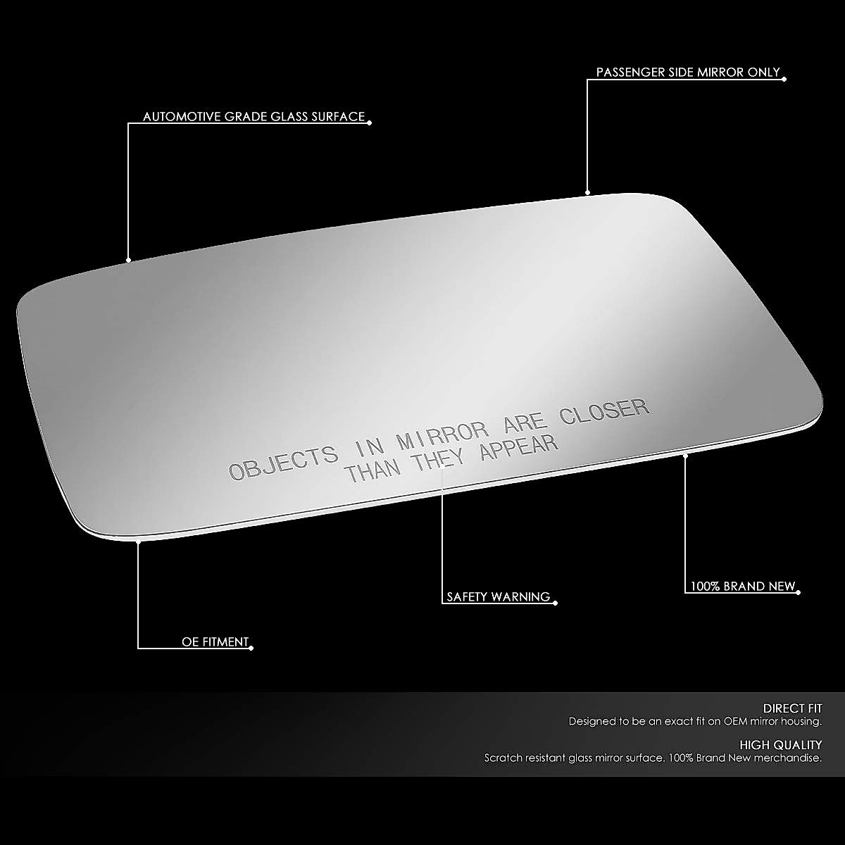 DNA MOTORING SMP-039-R Factory OE Style Right/Passenger Side Door Rear View Mirror Glass Lens [Compatible with 93-99 VW Golf/Jetta / 95-99 Cabrio]