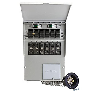 306A Pro/Tran2 30-Amp 6-Circuit 2 Manual Transfer Switch with Optional Power Inlet