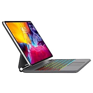 D DINGRICH Tablet Keyboard Case for Galaxy Tab iPad Air 13-inch (M2, 2024) - Smart Protective Folio Case with S Pen Holder for iPad Pro 12.9 - Wireless Backlight Detachable Bluetooth Keyboard