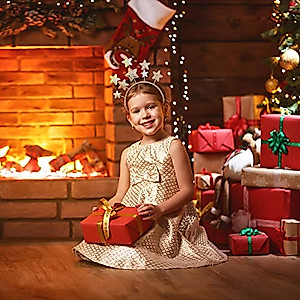 Minkissy Glitter Star Headband Star Headpiece Halloween Headband Funny Hairband Christmas Party Headwear Holiday Festival Hair Accessories for Girls Kids Women