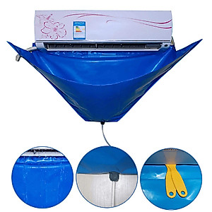 Air Conditioner Cleaning Cover, Waterproof Air Conditioner Cleaning Dust Protection Cover Bag with Water Pipe, Double-Sided Waterproof Oxford Fabric for Air Conditioners Below 1.5P