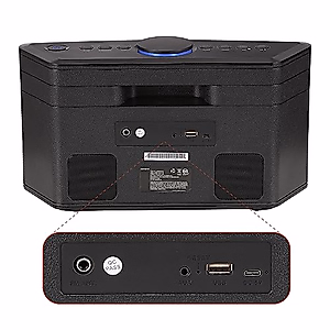 AIWA Exos 5 Wireless Speaker - Unleash Powerful Sound and Versatile Connectivity - Experience Bluetooth Freedom, FM Radio, Clock, 20W RMS, LCD Display, and Alarm Clock Functionality