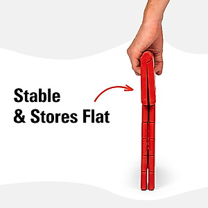 Kikkerland Rhino Foldable Step Stool – Holds Adults up to 300 Lbs, Best for Kitchen & Bathroom – Collapsible, Portable, Lightweight Stepping Stool with Sturdy, Non-Slip Design – Red, 8”