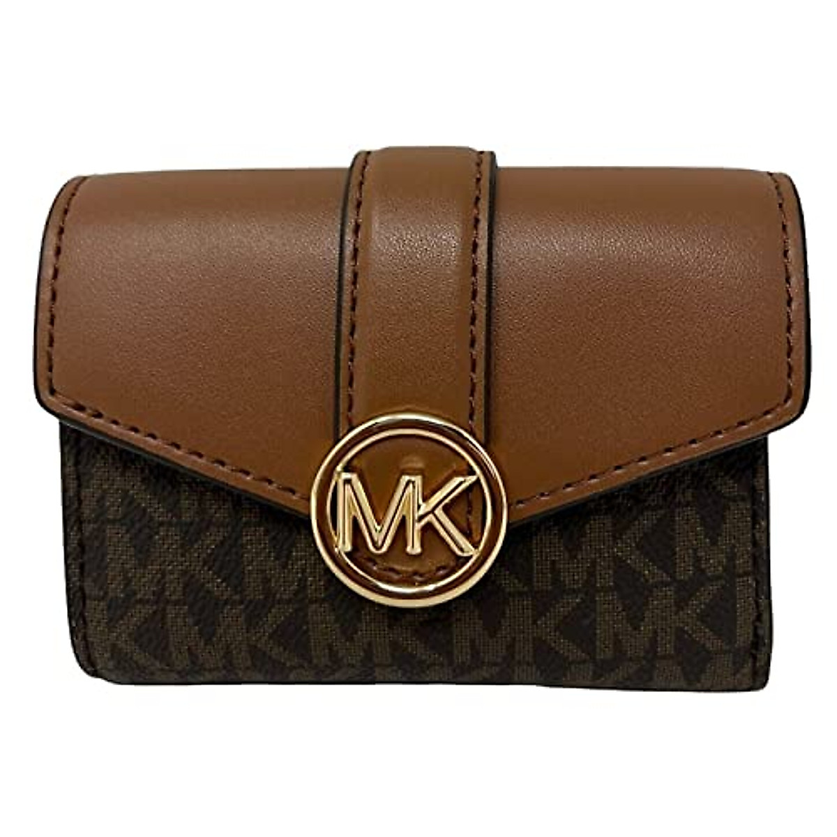 Michael Kors Carmen Women's Medium Bifold Wallet Flap Brown Signature Logo