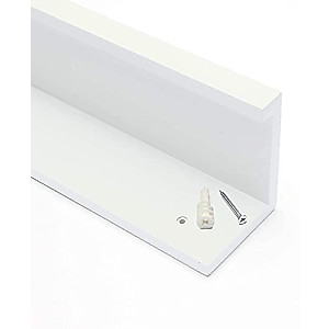 InPlace 72" W x 4.5" D x 3.5" H White Picture Ledge Shelf 9602058E