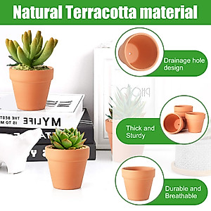 Baxrou Terra Cotta Pots, 24 Pack 3.15 Inch Mini Clay Pots with Drainage Holes,Cactus Flower Nursery Terracotta Pots for Indoor/Outdoor Succulent Plants, Crafts, Wedding Favor