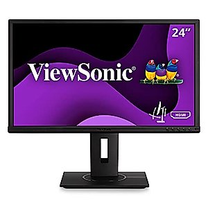 ViewSonic VG2440 24 Inch IPS 1080p Ergonomic Monitor with Integrate vDisplyManager HDMI DisplayPort VGA USB Inputs for Home and Office,blue