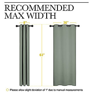 NICETOWN Greyish Green Nursery Essential Thermal Insulated Solid Grommet Top Blackout Short Curtains/Drapes for Son's Room (1 Pair, 42 x 63 inches)
