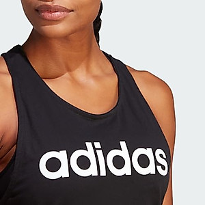 adidas womens Essentials Loose Logo Tank Top Shirt, Black/White, Small US