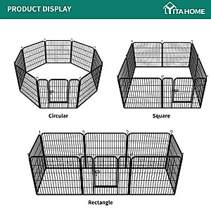 YITAHOME Garden Fence Outdoor Animal Barrier Fence Dog Fences for The Yard Metal Fence Border for Patio/Lawn (8Pcs 32inch)