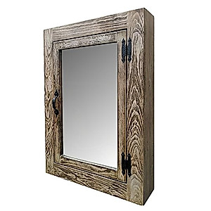 Solid Wood Whitewash Rustic Medicine Cabinet/Surface Mount/Handmade
